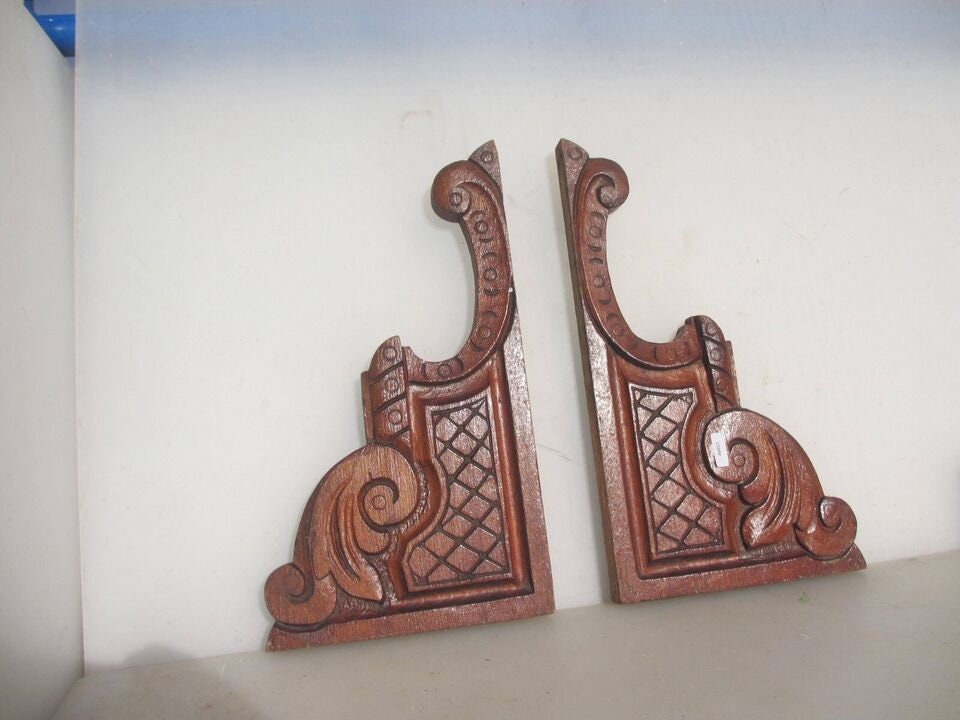 2pcs Wood Bracket Wooden Corbels Wall Decor Wood Bracket Corbel Wooden ...