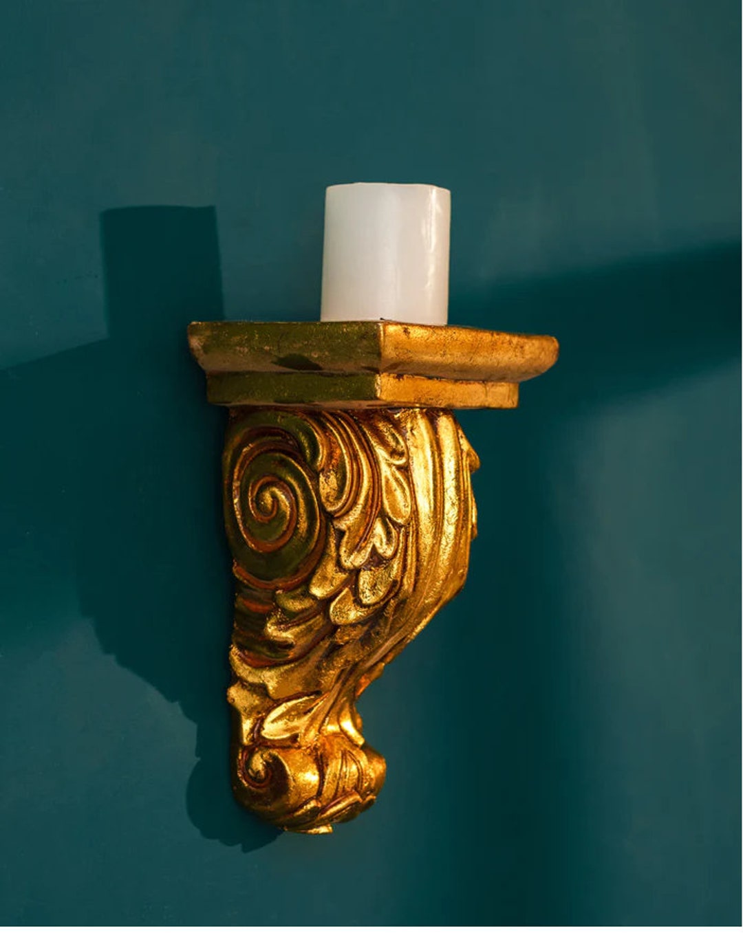Wooden Wall Bracket Golden Corbel Shelveing Home Entrance Decor Wall ...