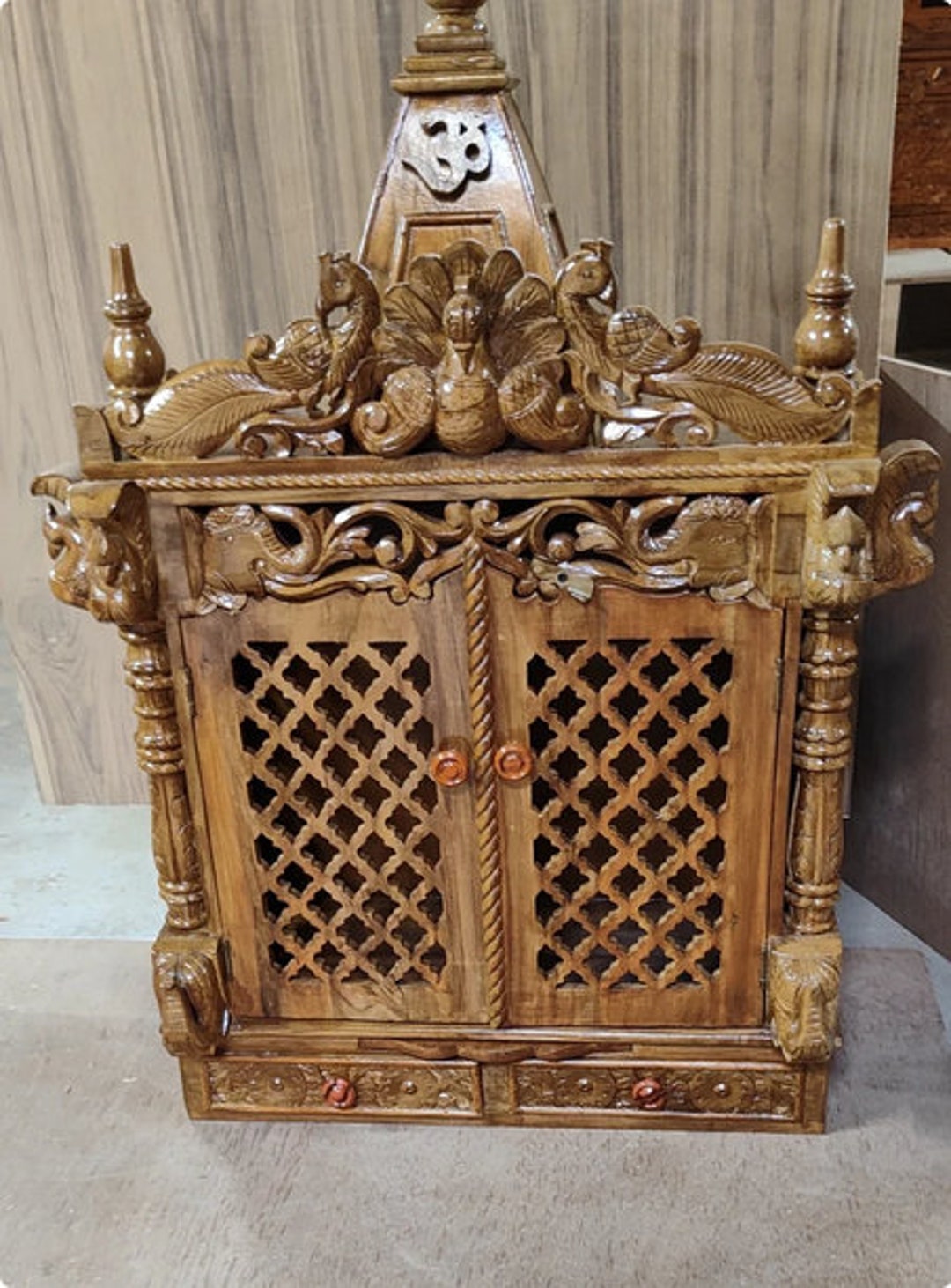 Wooden Temple ,2 Drawer 1 Shelf,2 Doors ,home Decor, for Offices ...