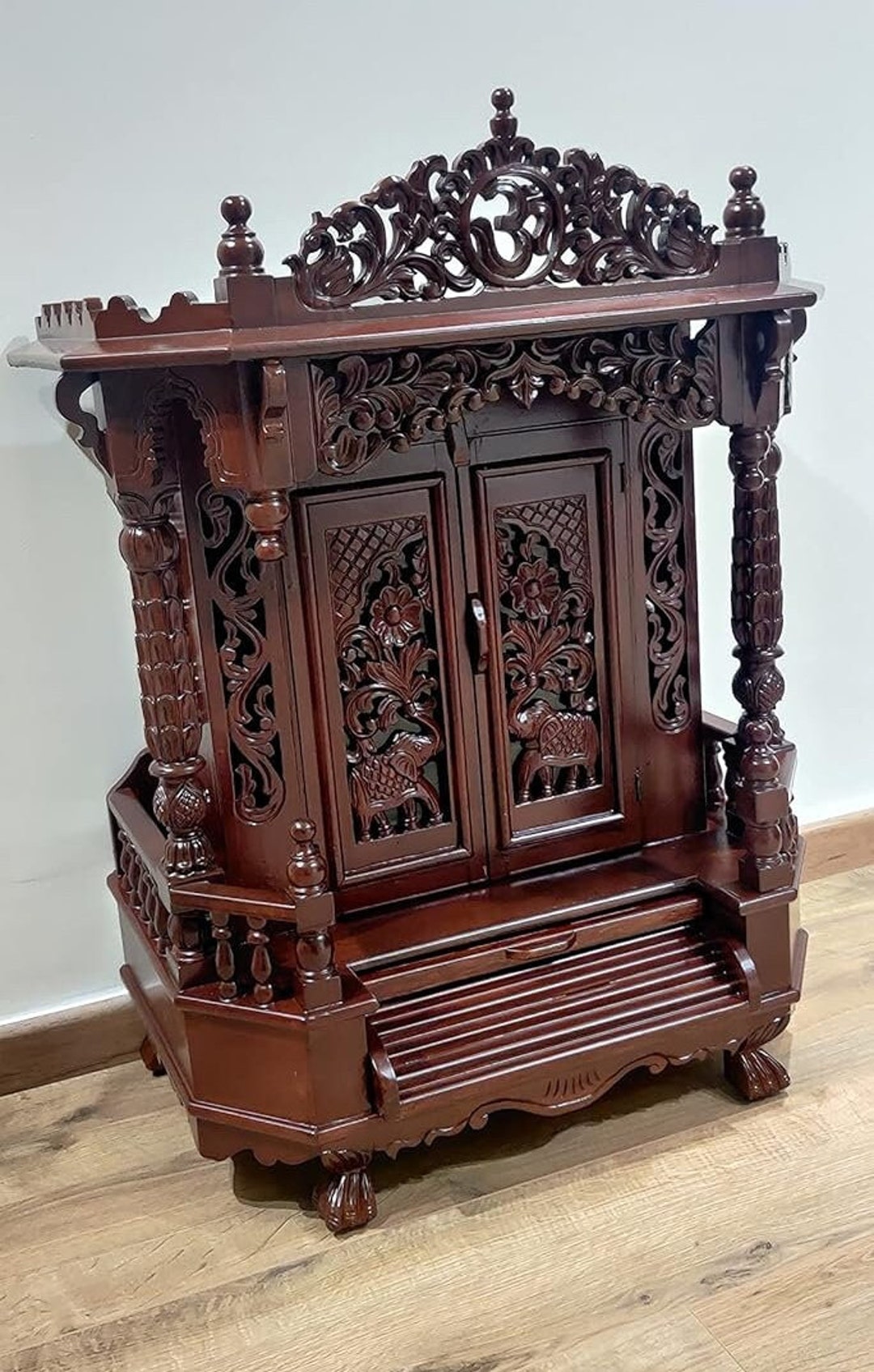 Teakwood Home Temple/temple Mandir/home Temple/doors Mandap for Pooja ...