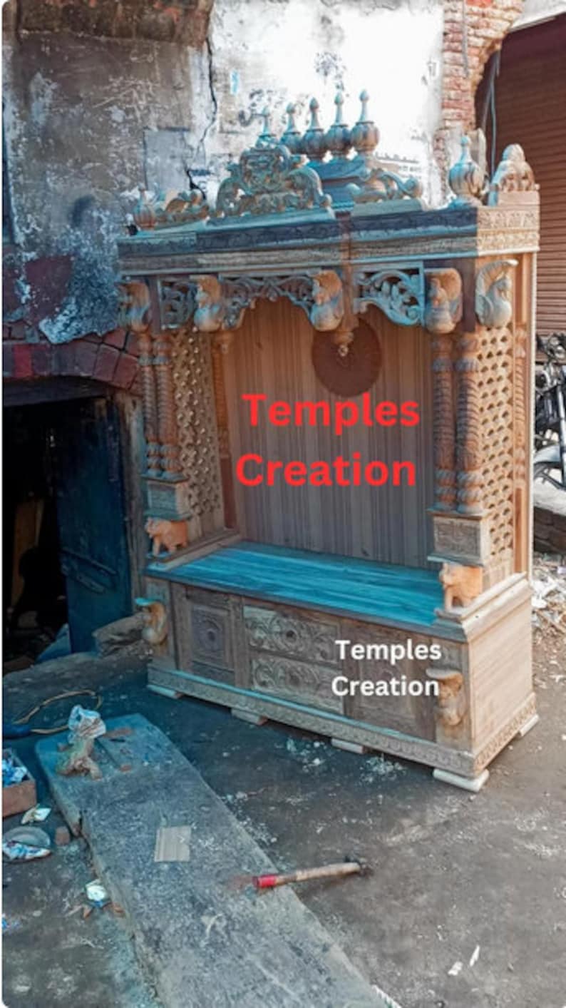 65''x 45'' X 18'' Home Temple/wood Temple/traditional Pooja Ghar/temple ...
