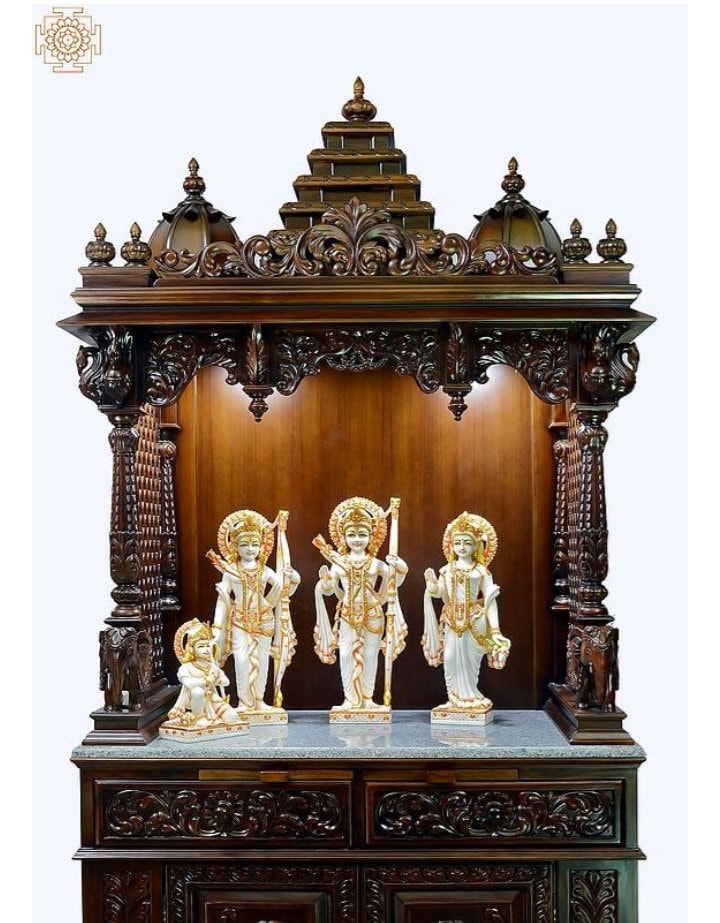 Hindu Temple,indian Big Pooja Ghar, Home Temple, Pooja Mandi,carved ...