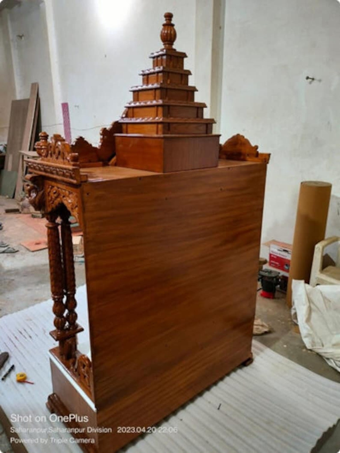 Designer Pooja Mandir Home Temple Carving Handmade Carving Wooden ...