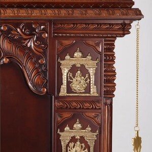 Home Temple/ashta Lakshmi Designer Temple With Brass Lamps/hindu Mandir ...