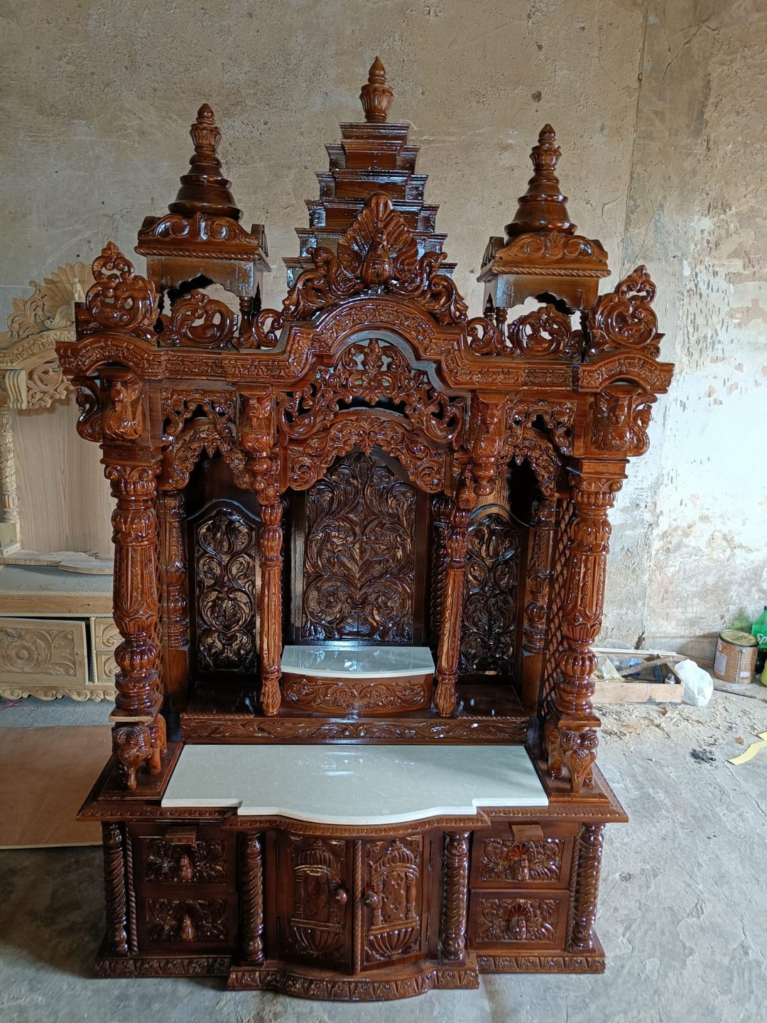 Big New Indian Home Temple Hindu Temple,puja Mandir,mandir, Home Temple ...