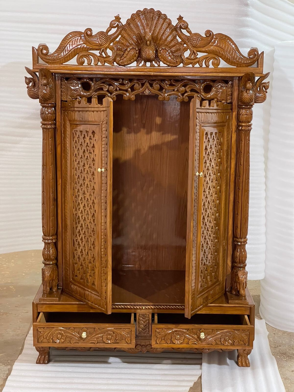 Home Temple Mandir/teakwood Home Temple Hindu Pooja Mandir Wooden GOD ...