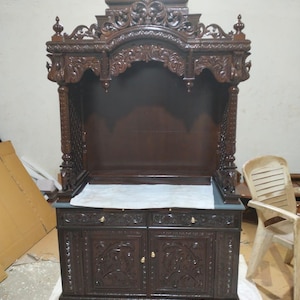 Wooden Big Home Temple, Pooja Mandir, Home Temple, Carved Wooden Temple ...