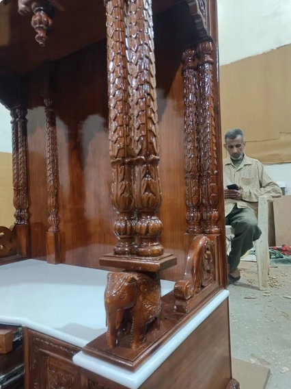 65'' Large Hindu Temple Beautiful Hand Carved Design Traditional Puja ...