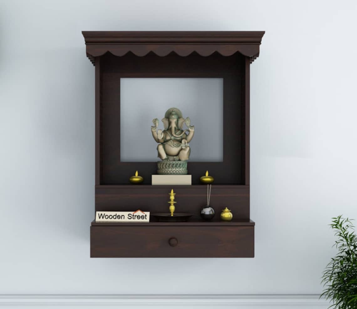 Wall Hanging Mandir Wooden Temple Mandap Carving Home Temple Home Decor ...