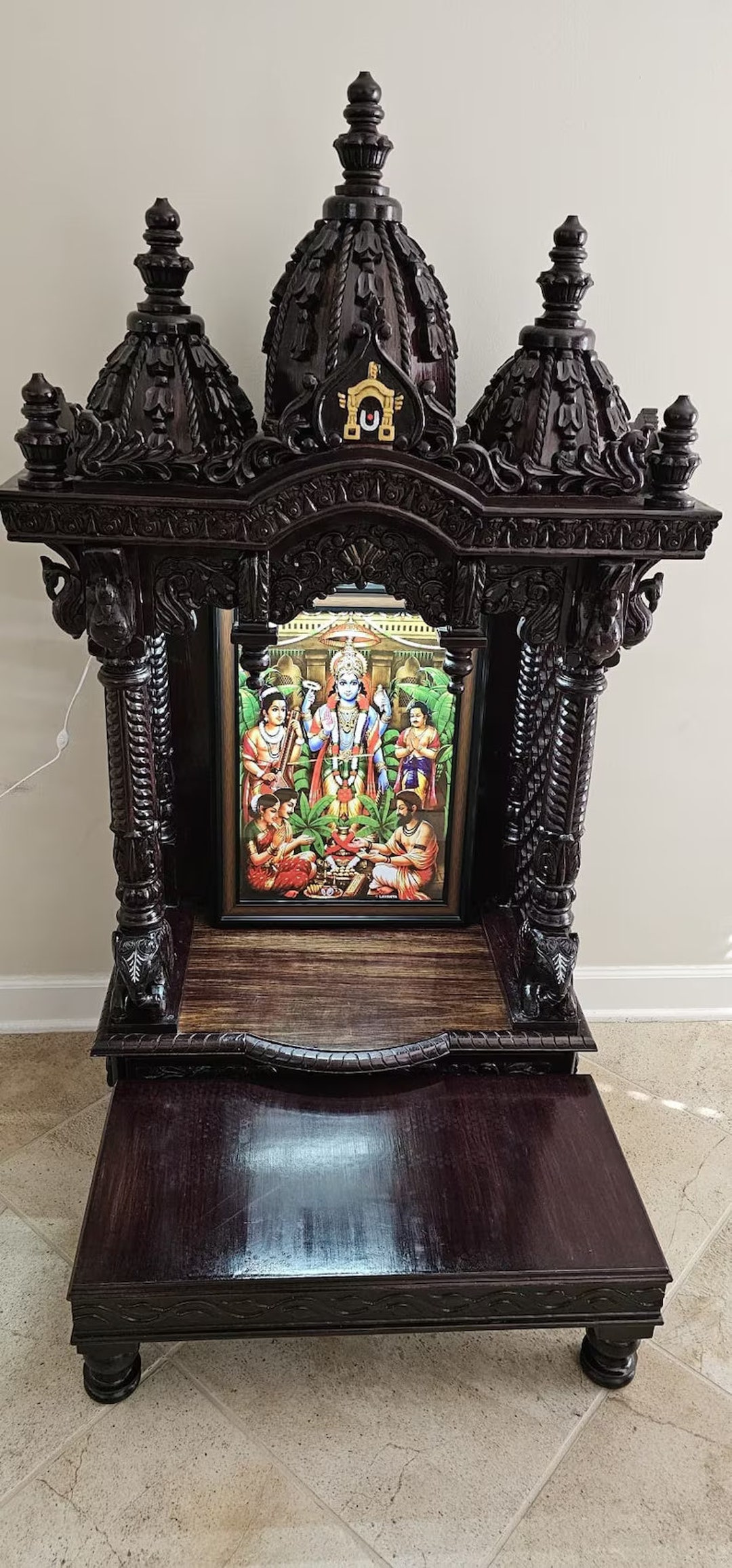 New Wooden Temple Pooja Mandir Temple Handmade Wooden Mandir Natural ...