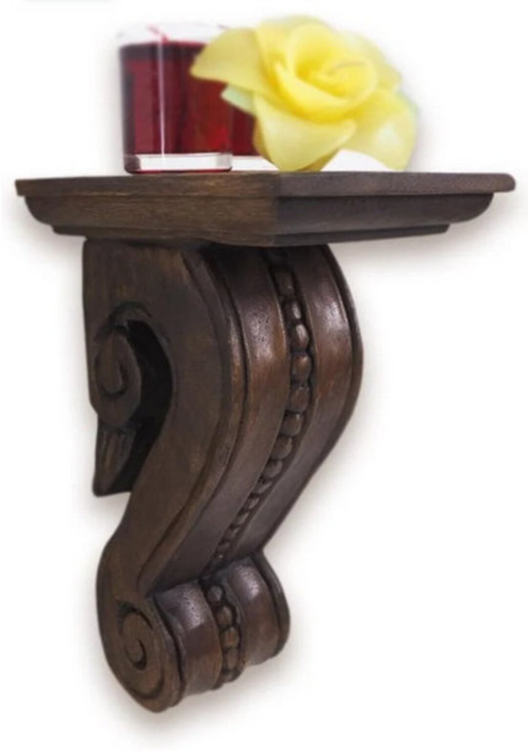 Wall Decor 2 Pcs Pair Wood Bracket Corbel Wooden Wall Corbel Bracket ...