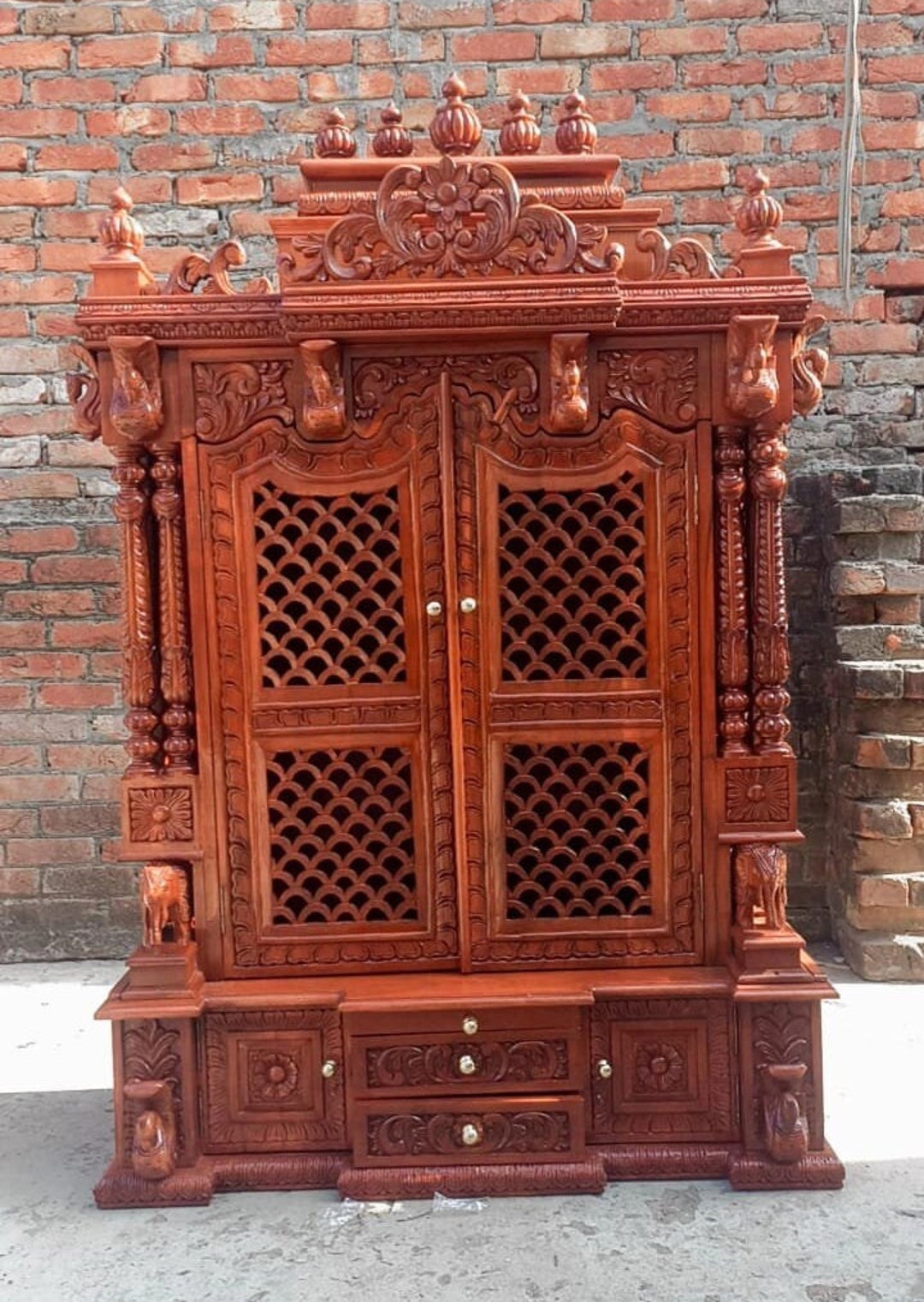 Hindu Home Temple, Pooja Mandir, Home Temple,carved Temple Pooja Ghar ...