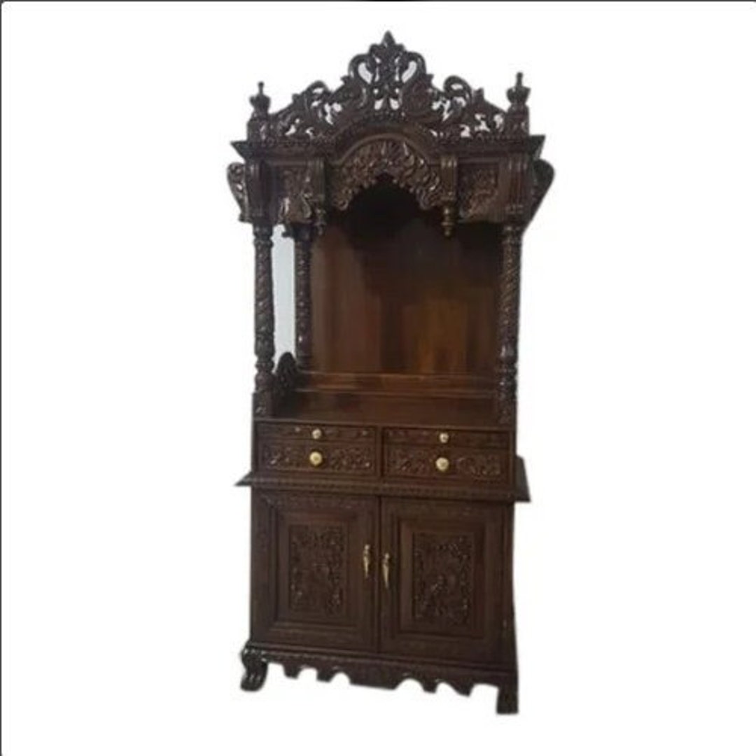 Woode Home Temple Gift 72 H, 36 W, 18 D Hand Pooja Mandir Carved ...