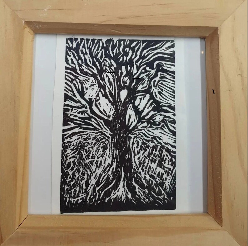 Tree Etched in Wood - Etsy