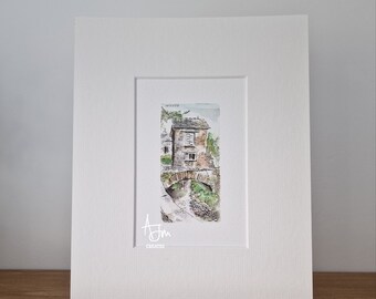 The Bridge House, Ambleside Print | Lake District Watercolour Painting ...