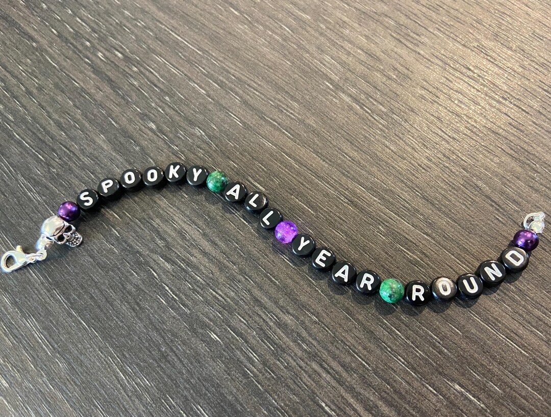 Spooky Halloween Skull Letter Beaded Bracelets by Those Windermere ...