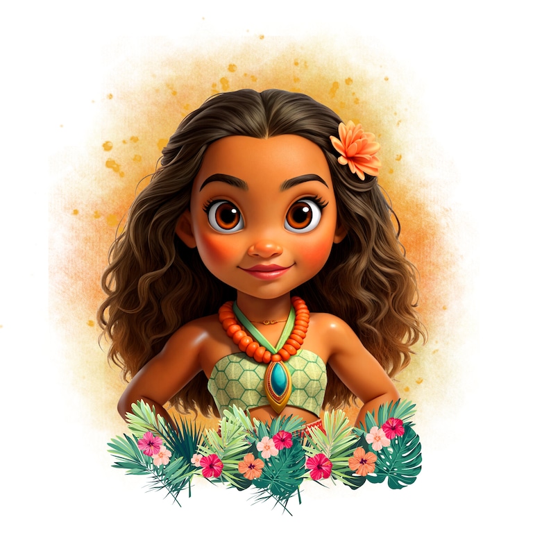 Moana Watercolor Background, Moana Png Clipart, Cute Moana, Instant ...