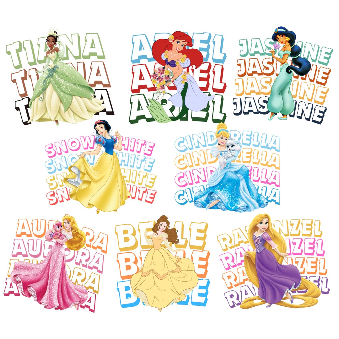 Princess Name Design, Princess Png Bundle, Princess Png Clipart Set ...