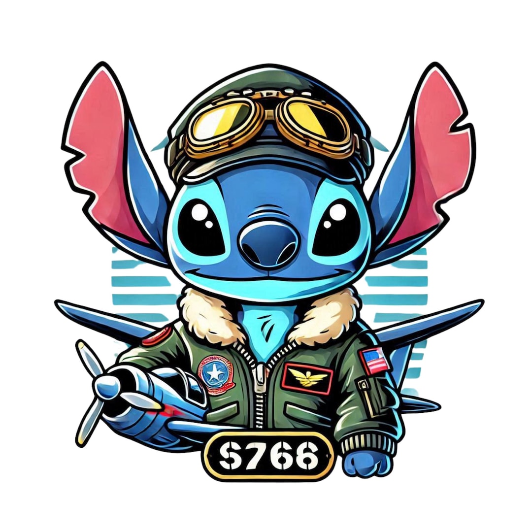 Stitch Pilot Design, Stitch Png Clipart, Cute Stitch Image, Stitch ...