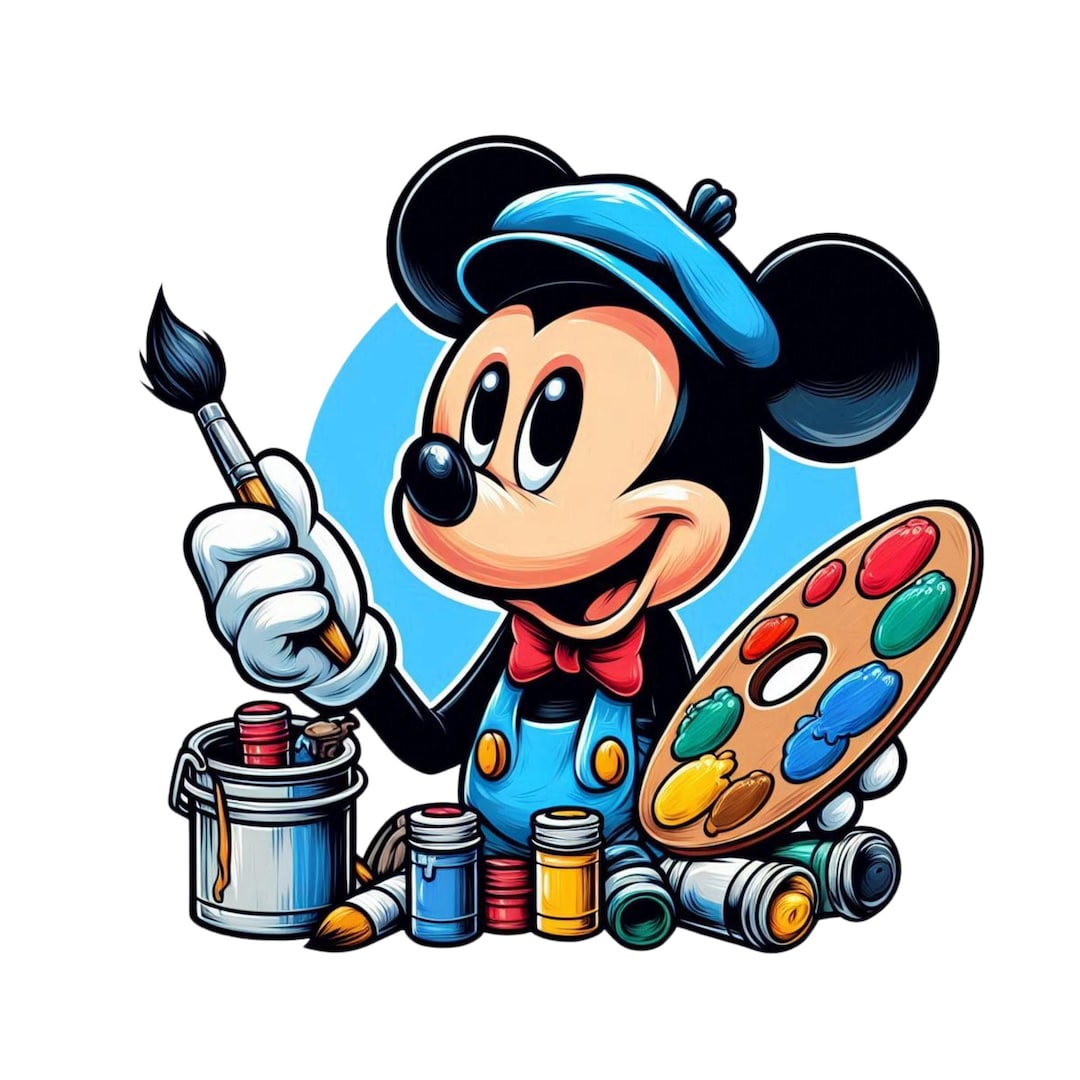 Mickey Mouse Painter, Mickey Mouse Png Clipart, Cute Mickey Mouse Image ...