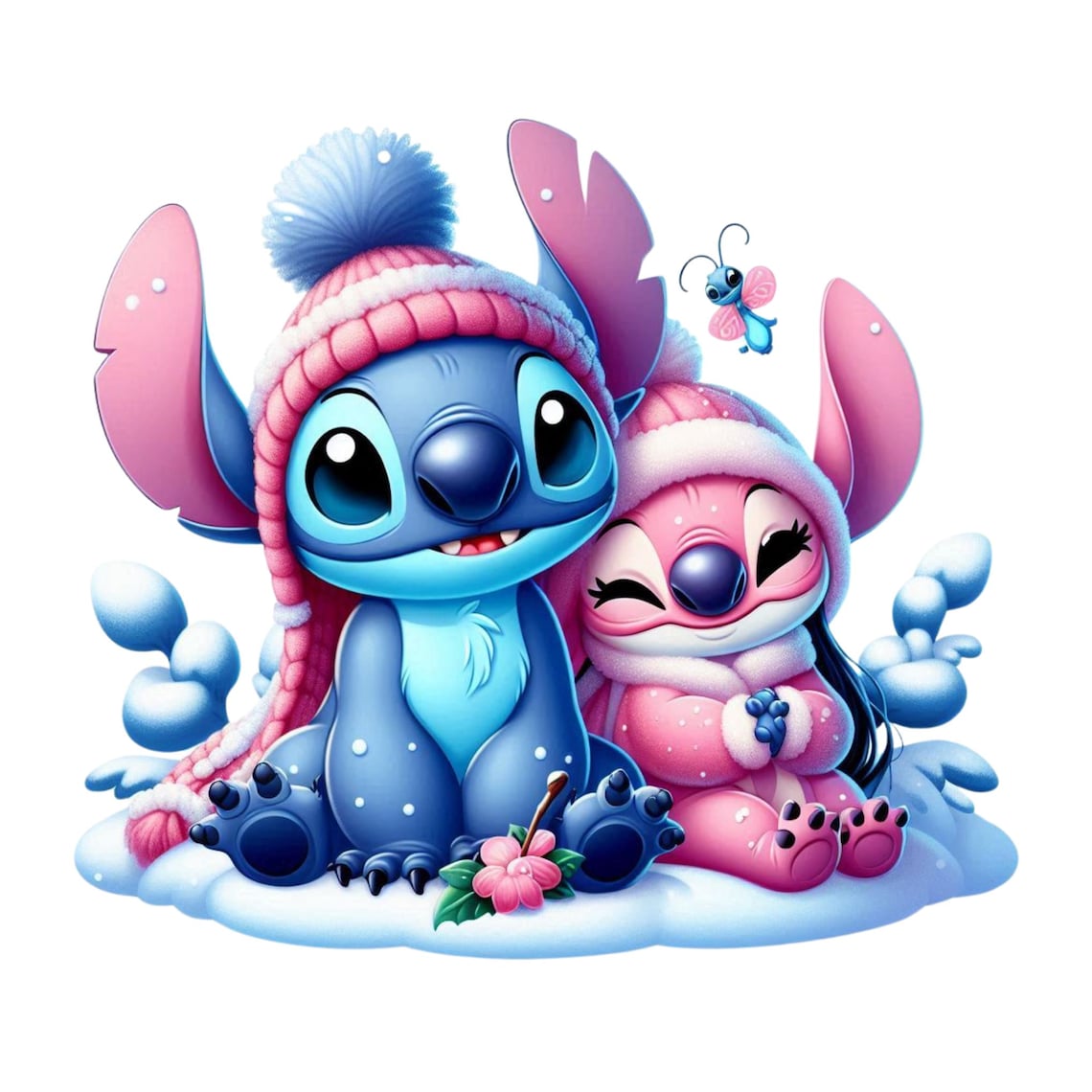 Imágenes prediseñadas de Stitch y ángel, ángel de Stitch en invierno ...