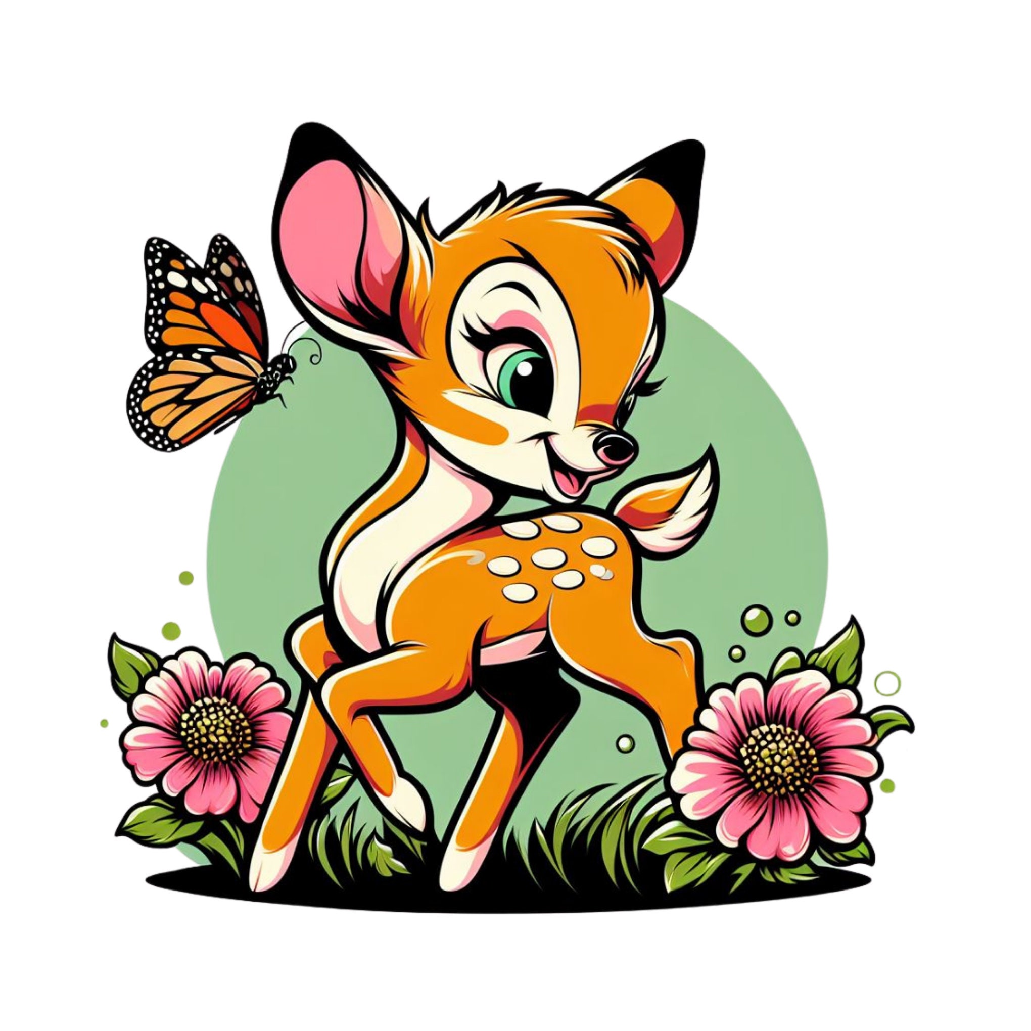 Bambi Png Clipart, Cute Bambi Flower Design, Bambi Birthday, Instant ...