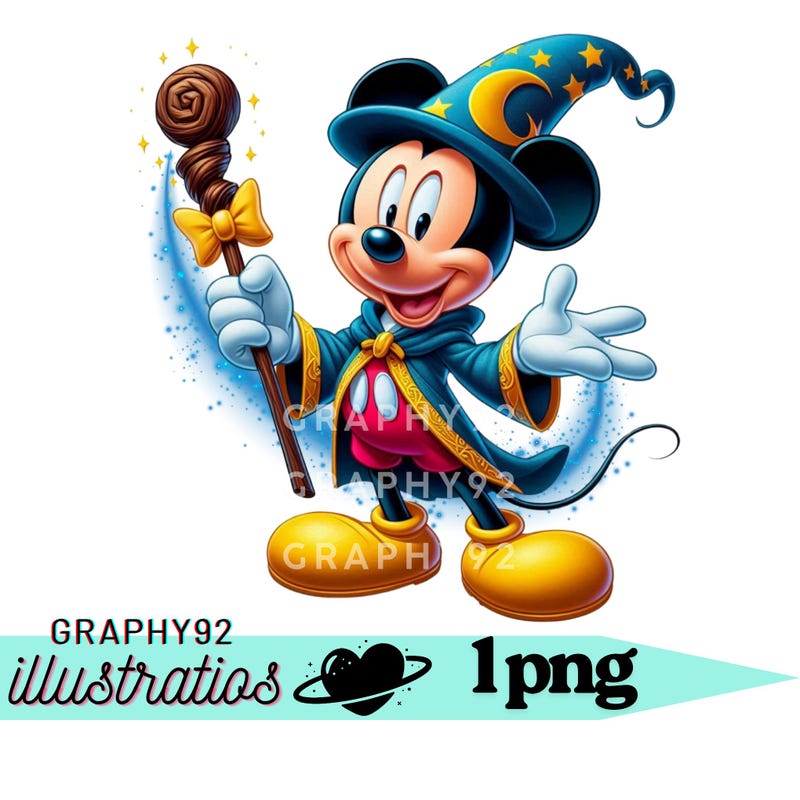 Mickey Mouse Wizard Sticker - Etsy