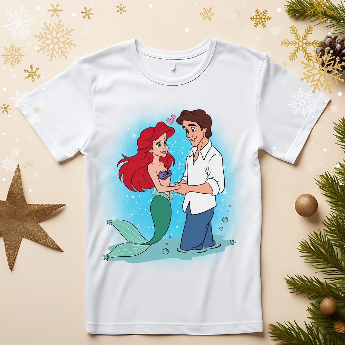 The Little Mermaid Cute Clipart, Princess Ariel and Prince Eric Png ...