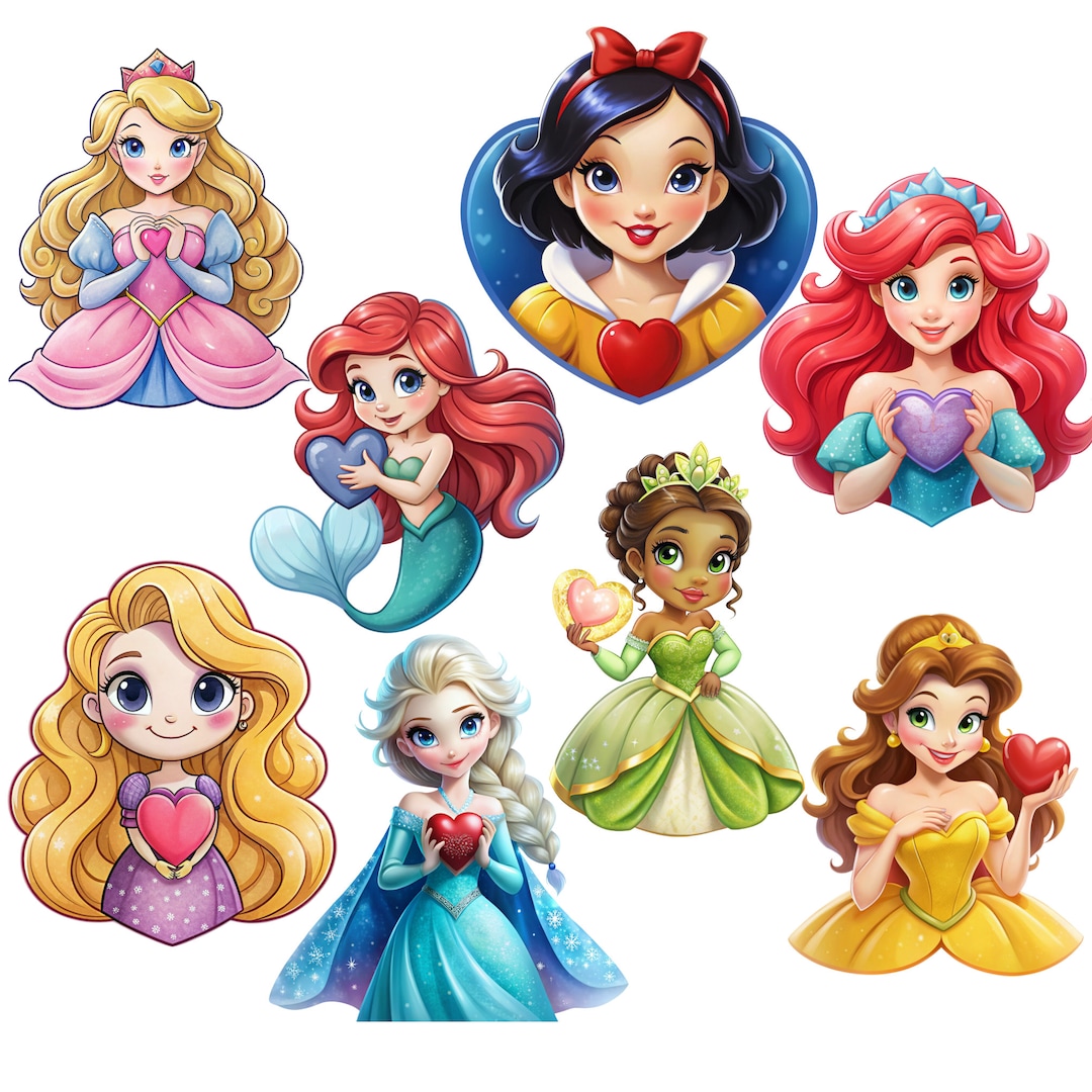 Princesses Png Bundle, All Princess Png Clipart Set, Princess Love ...