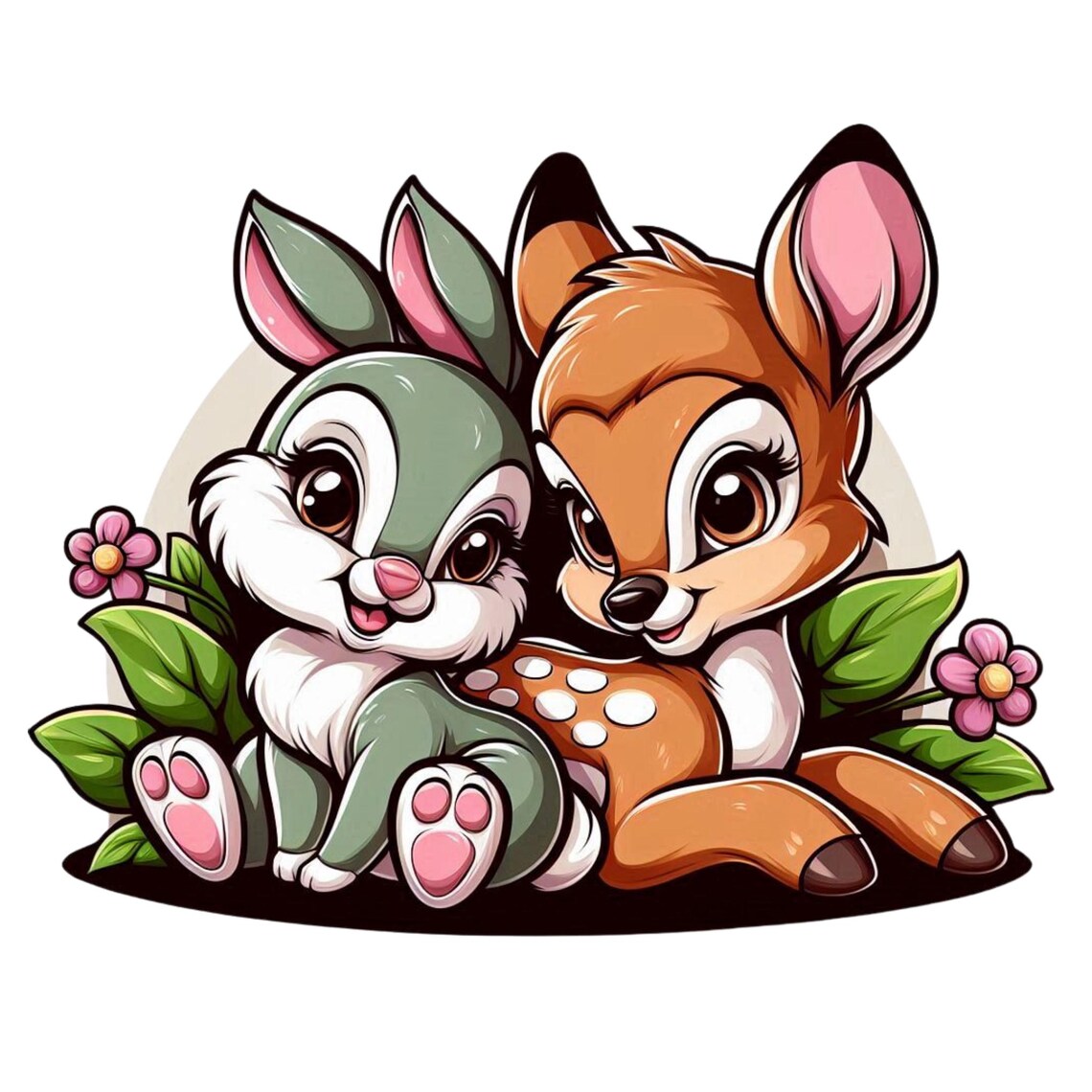 Bambi and Thumper Png Clipart, Cute Bambi, Thumper Png, Best Friends ...