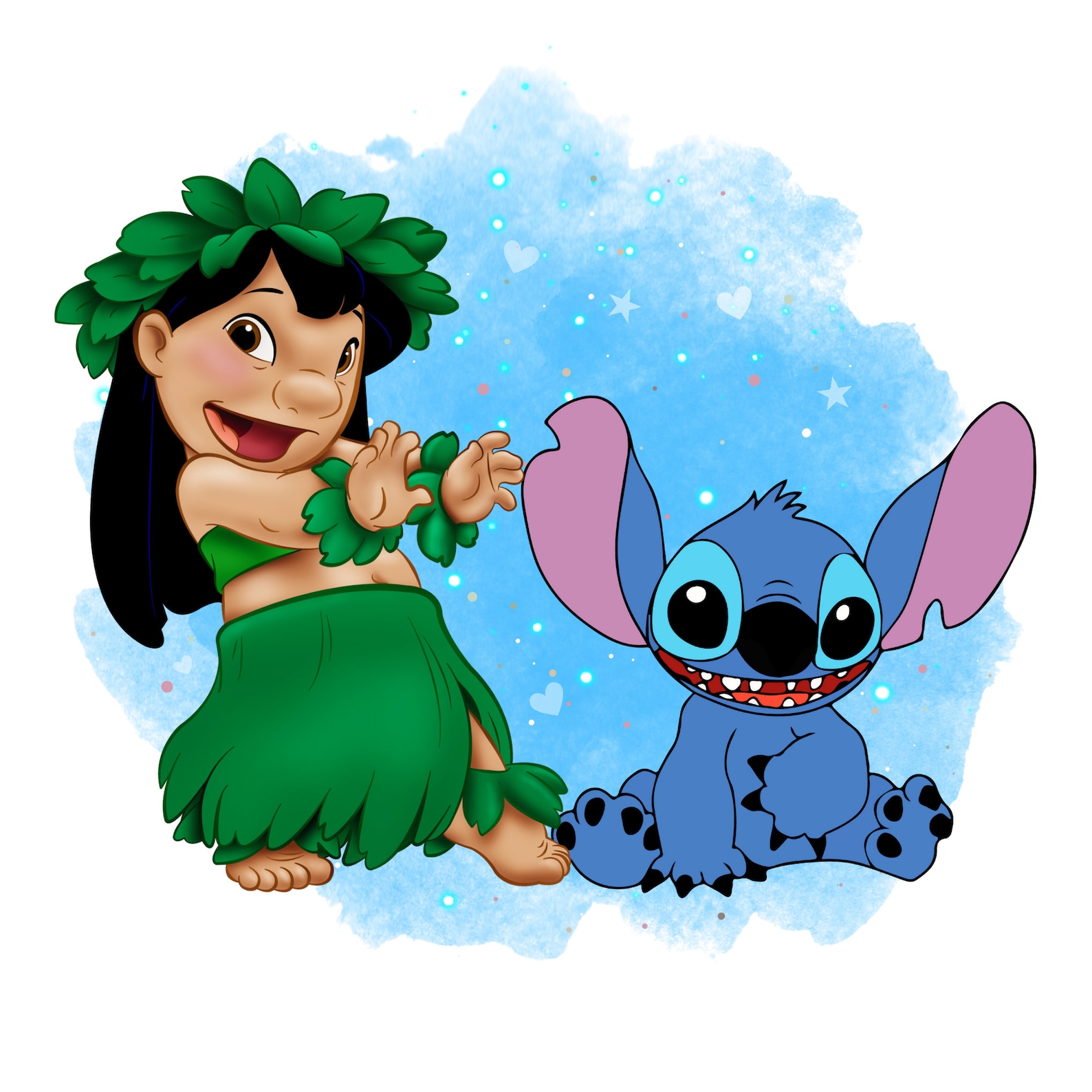 Lilo and Stitch Watercolor Background, Lilo and Stitch Png Clipart ...