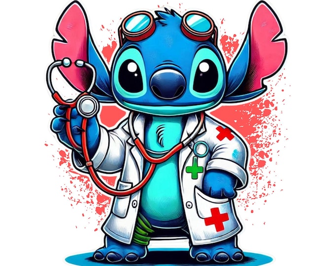 Stitch Doctor Design, Stitch Png Clipart, Doctor Stitch, Cute Stitch ...