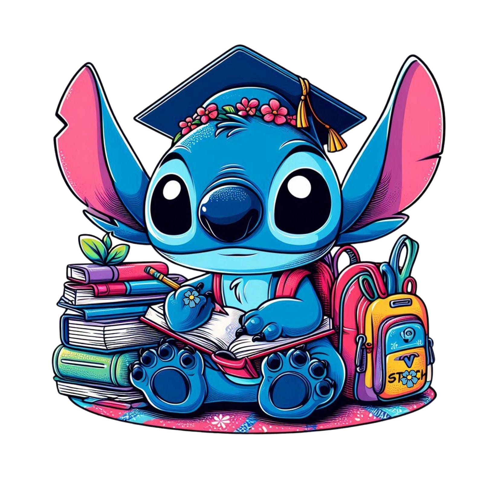 Stitch Student Design, Cute Stitch Png Clipart, Stitch School, Stitch ...