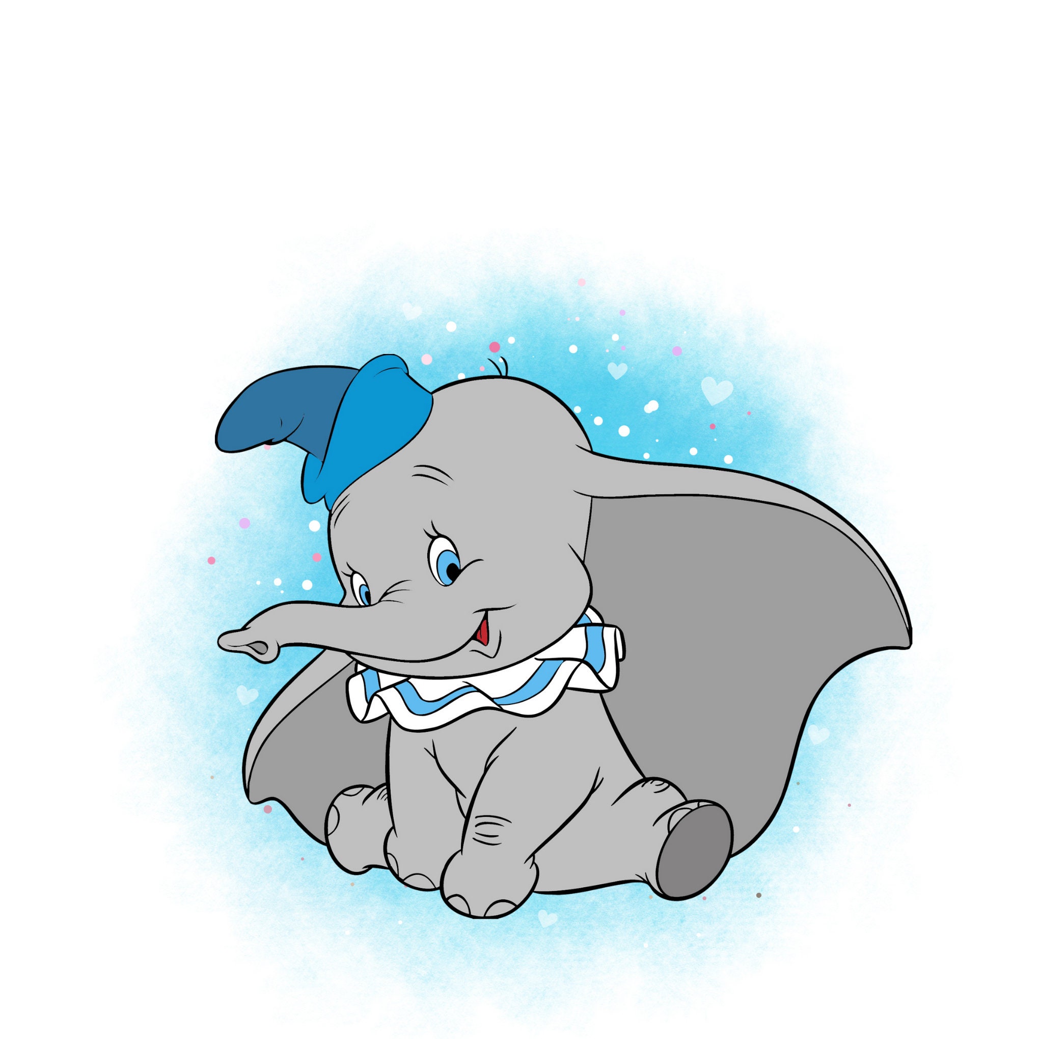 Dumbo Watercolor Background, Dumbo Png Clipart, Dumbo Birthday, Instant ...