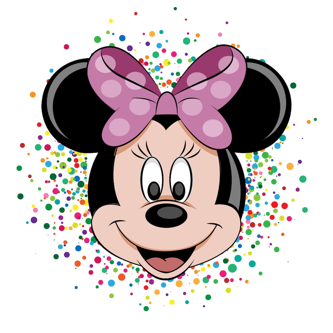 Minnie Mouse Watercolour Background, Minnie Mouse Png Design, Minnie ...