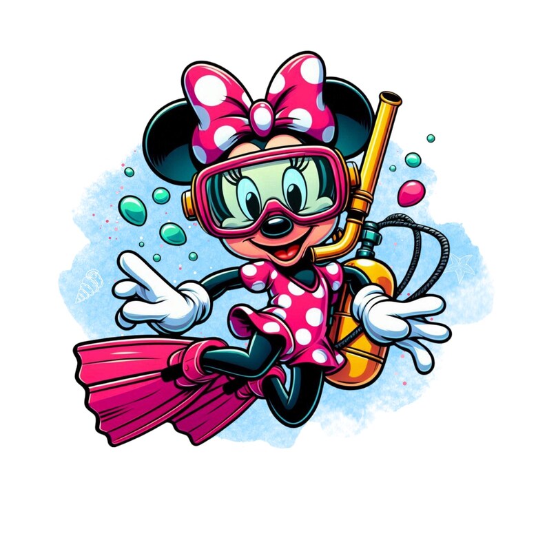 Minnie Mouse Diver, Minnie Mouse Png Clipart, Minnie Mouse Mermaid ...