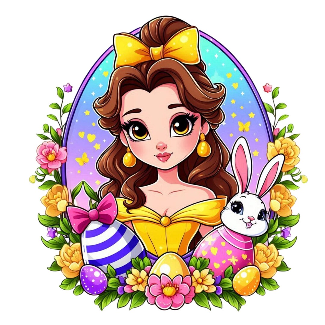 Princess Belle Easter Design, Easter Egg, Princess Belle Png Clipart ...