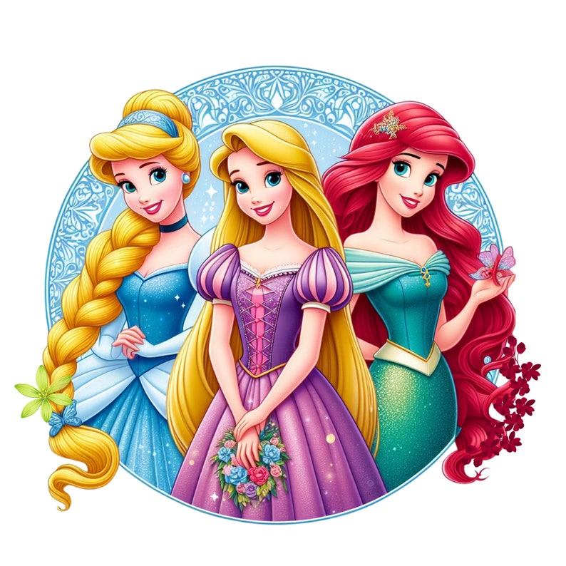 Princesses Png Clipart, Princess Design, Rapunzel Png, Cinderella Png ...