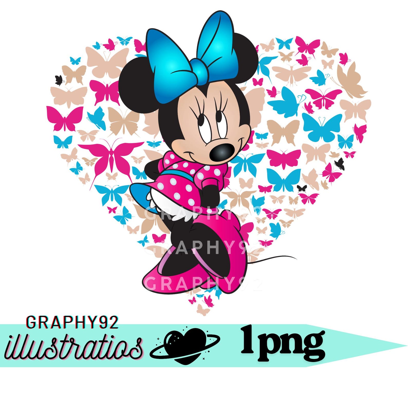 Minnie Mouse Png Clipart, Minnie Mouse Butterfly Design, Minnie Mouse ...