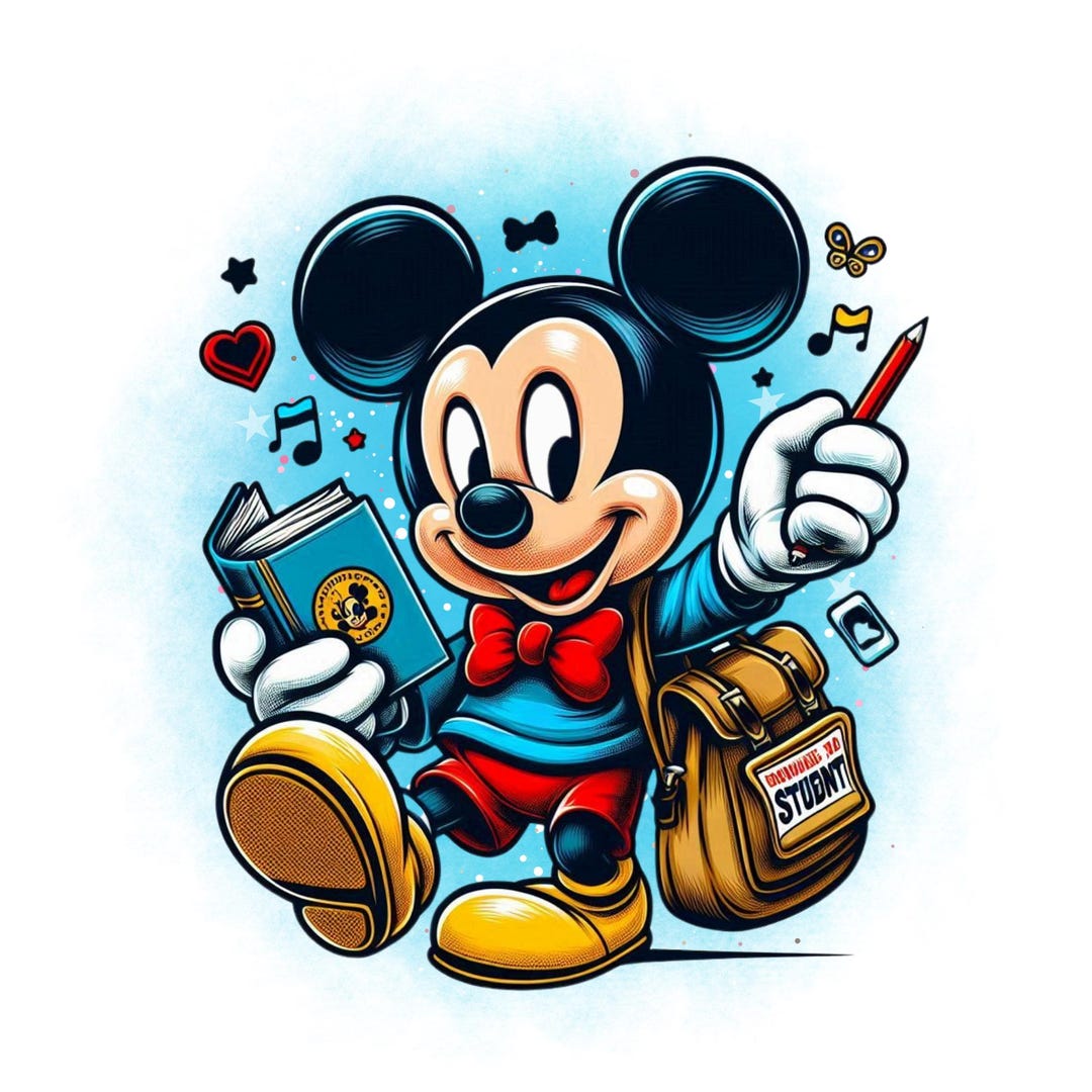 Mickey Mouse Student Design, Mickey Mouse Png Clipart, Mickey School ...