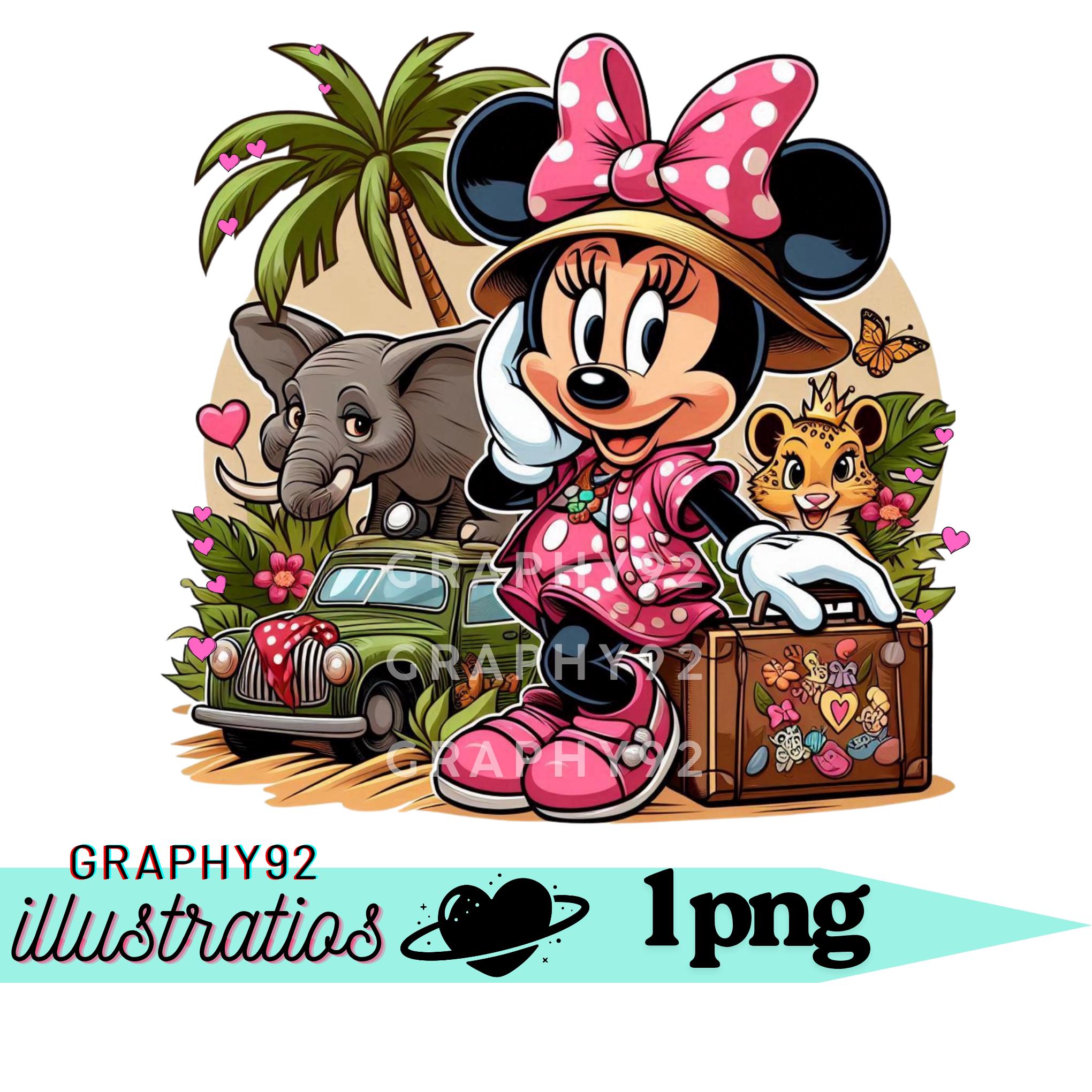 Minnie Mouse Safari Design, Minnie Mouse Png Clipart, Minnie With ...