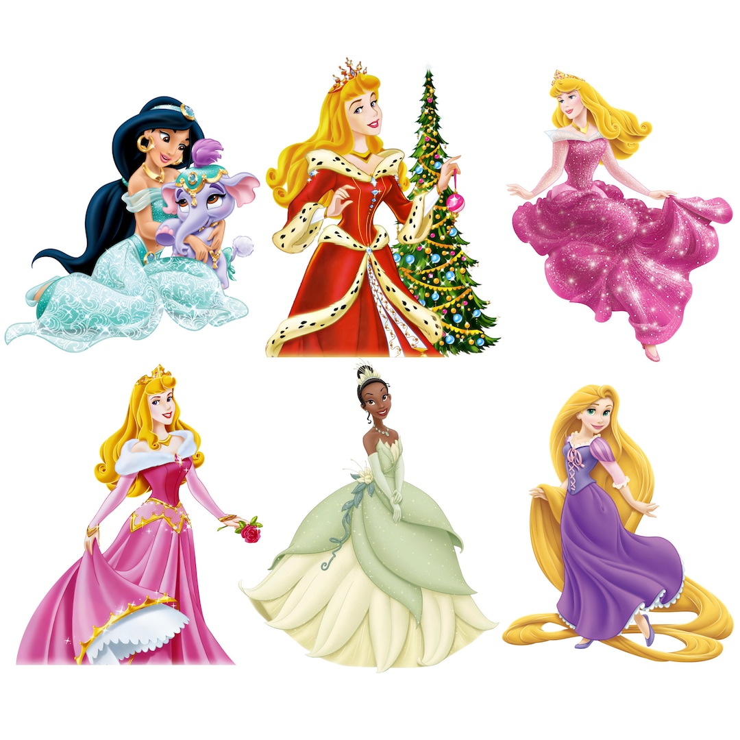 Princess Png Bundle, Princesses Png Clipart Set, Rapunzel, Aurora ...