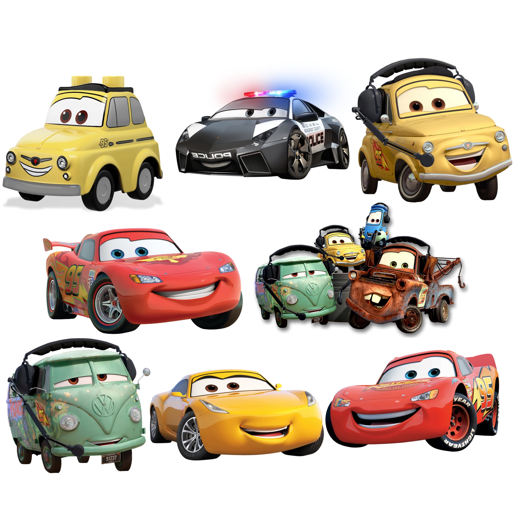 Cars Png Bundle, Cars Png Clipart Set, Lightning Mcqueen Png, High ...