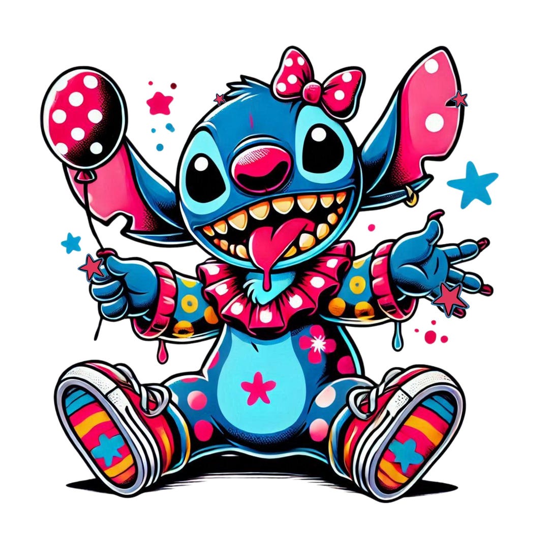 Stitch Clown Design, Stitch Png Clipart, Lilo and Stitch Png, Lilo and ...