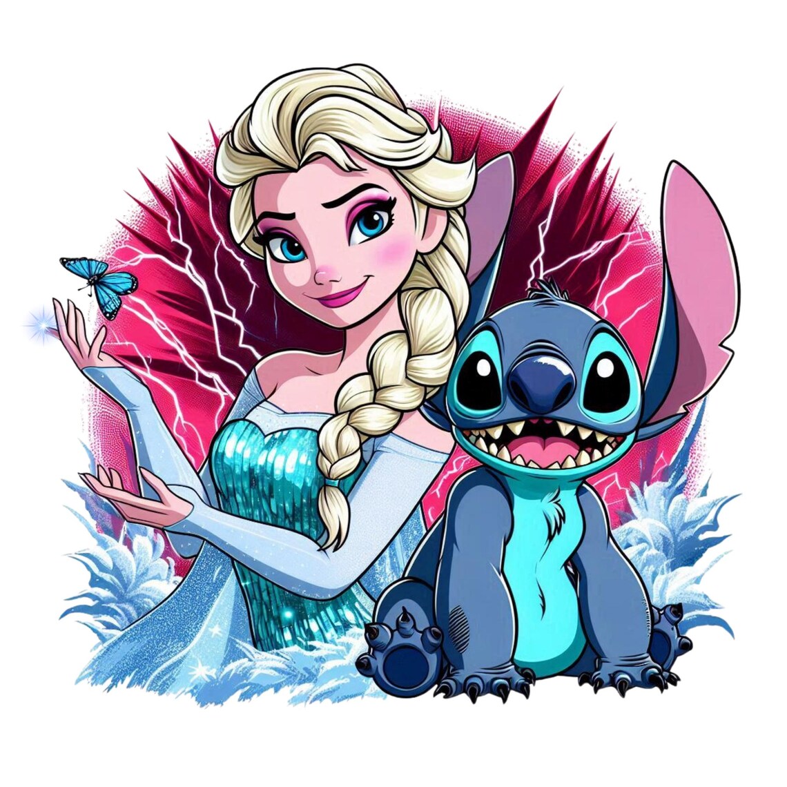 Stitch and Princess Elsa Image, Stitch and Elsa Png Clipart, Frozen ...