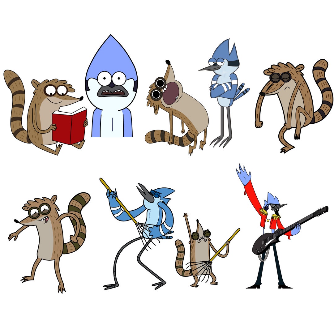 Paquete png de Mordecai y rigby png de espectáculo regular - Etsy México