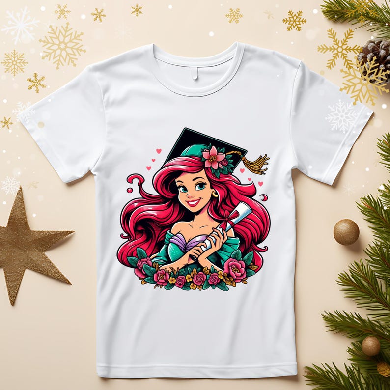 Princess Ariel Graduation Design, the Little Mermaid Png Clipart ...