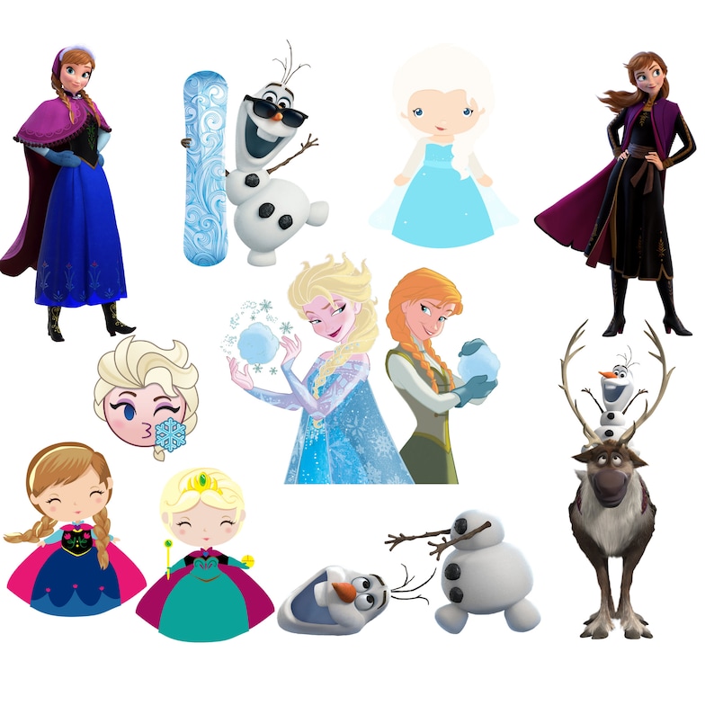 Frozen Png Bundle, Frozen Png Clipart, Frozen Characters, Princess Elsa ...