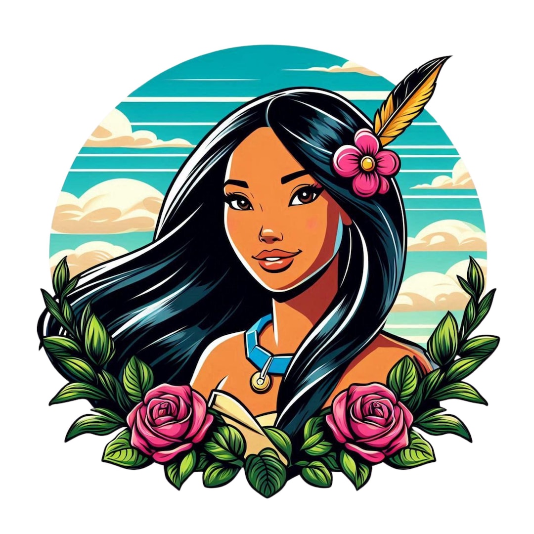Pocahontas Png Clipart, Pocahontas Flower Design, Princess Png, Instant ...