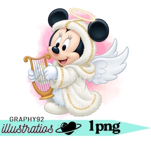 Mickey Mouse Angel Design PNG Clipart: Instant Download - Etsy